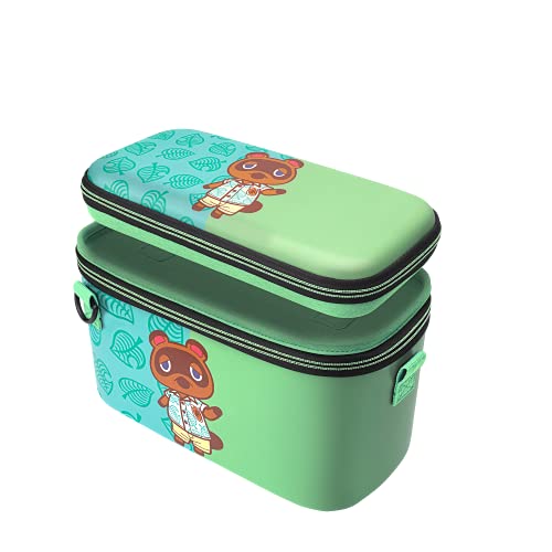 PDP Gaming Officially Licensed Switch Pull-N-Go Travel Case - Animal Crossing - Semi-Hardshell Protection - Protective PU Leather - Holds 14 Games - Works with Switch OLED & Lite - Perfect for Kids