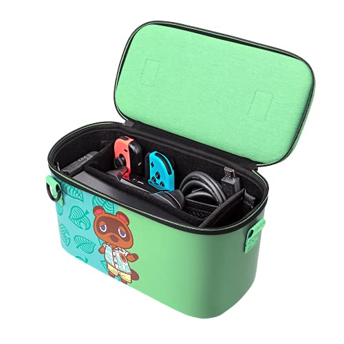 PDP Gaming Officially Licensed Switch Pull-N-Go Travel Case - Animal Crossing - Semi-Hardshell Protection - Protective PU Leather - Holds 14 Games - Works with Switch OLED & Lite - Perfect for Kids