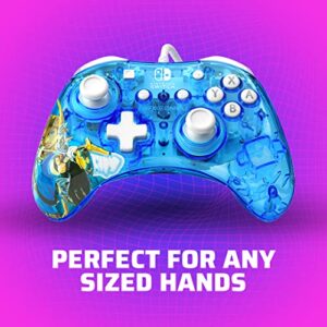 PDP Rock Candy Wired Gaming Switch Pro Controller - Zelda Breath of the Wild - Blue - Official License Nintendo - OLED / Lite Compatible - Compact, Durable Travel Controller - See Through - Holiday Gifts