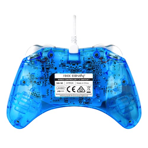 PDP Rock Candy Wired Gaming Switch Pro Controller - Zelda Breath of the Wild - Blue - Official License Nintendo - OLED / Lite Compatible - Compact, Durable Travel Controller - See Through - Holiday Gifts