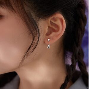 SLUYNZ 925 Sterling Silver Jacket Earrings Studs for Women Teens Droplet Front Back Earrings (A-Silver)