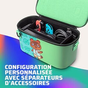 PDP Gaming Officially Licensed Switch Pull-N-Go Travel Case - Animal Crossing - Semi-Hardshell Protection - Protective PU Leather - Holds 14 Games - Works with Switch OLED & Lite - Perfect for Kids