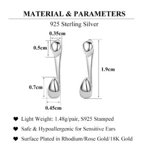 SLUYNZ 925 Sterling Silver Jacket Earrings Studs for Women Teens Droplet Front Back Earrings (A-Silver)