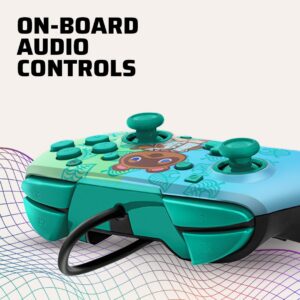 PDP REMATCH Enhanced Wired Nintendo Switch Pro Controller, Switch Lite/OLED Compatible (Animal Crossing Tom Nook - Blue/Green)