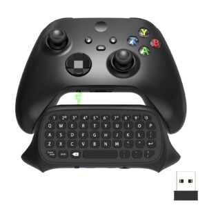 wireless controller keyboards for xbox series x/s, 2.4g usb receiver controller qwerty keypad & chatpad with 3.5mm audio/original jack, text message & voice chat, for xbox series s/series x/one/one s