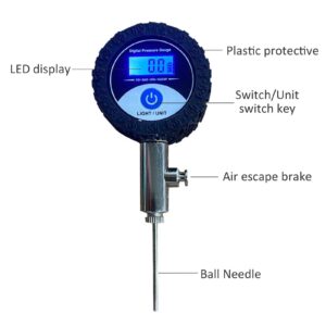 Liujaos Inflation Accessories Pressure Gauge, Air Pressure Gauge, for Volleyball Basketball