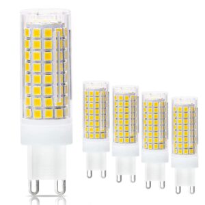 treie g9 led light bulbs，8w，75w 100w replacement halogen bulbs equivalent 850lm,dimmable g9 led bulbs ac110v 120v 130 voltage input,g9 bi-pin base corn bulb，g9 base，warm white 3000k pack of 4 ，3000k