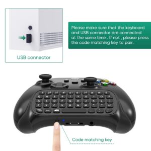 Wireless Controller Keyboards for Xbox Series X/S, 2.4G USB Receiver Controller Qwerty Keypad & Chatpad with 3.5mm Audio/Original Jack, Text Message & Voice Chat, for Xbox Series S/Series X/One/One S