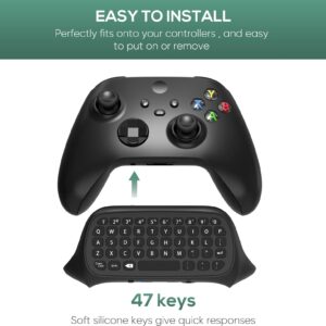 Wireless Controller Keyboards for Xbox Series X/S, 2.4G USB Receiver Controller Qwerty Keypad & Chatpad with 3.5mm Audio/Original Jack, Text Message & Voice Chat, for Xbox Series S/Series X/One/One S