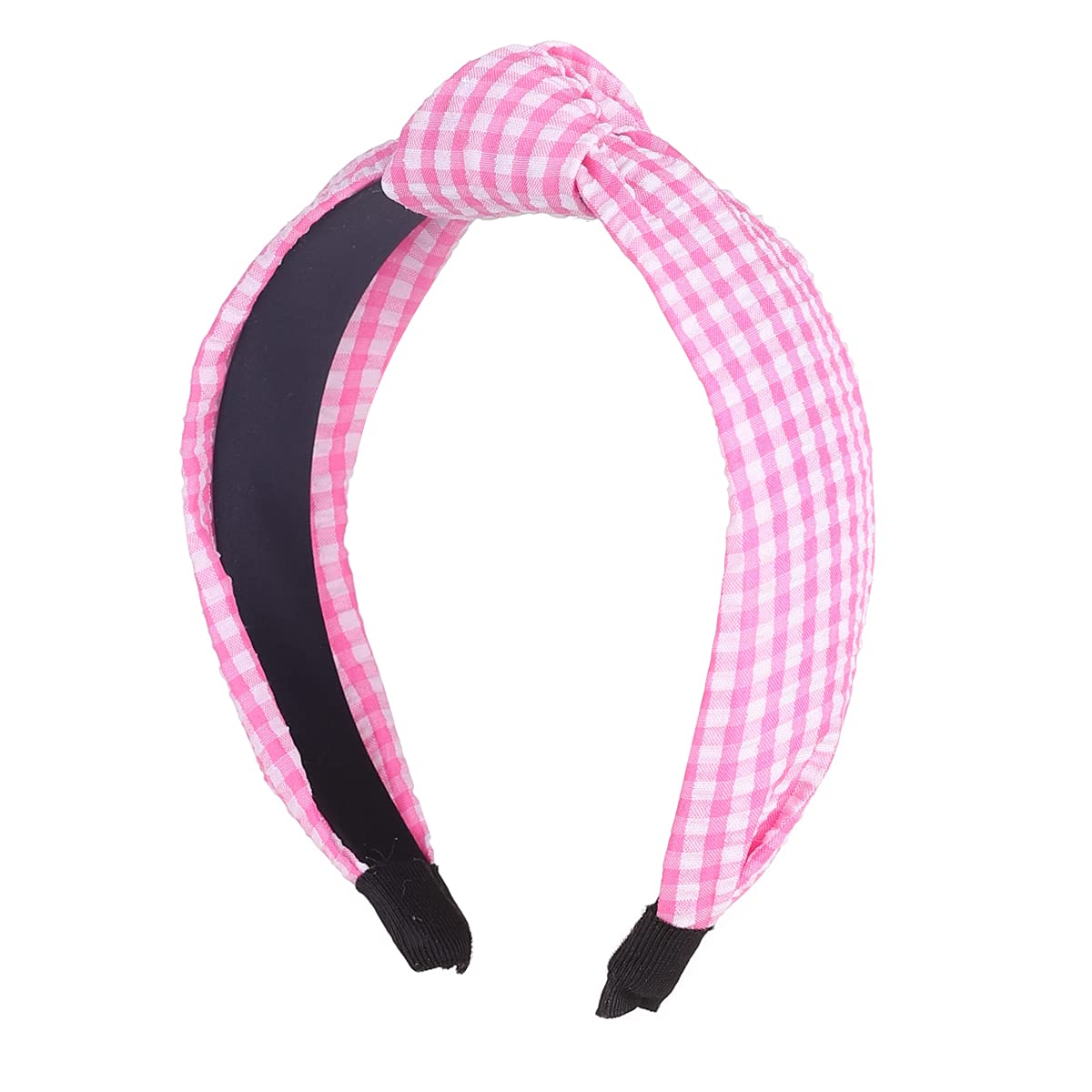 CULHEITE 6 Pieces Seersucker Knotted Headbands for Women Striped Gingham Plaid Hairband Elastic Wide Hair Hoop Summer Holiday Fashion Hair Accessory