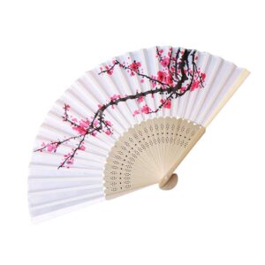 duo er hand fan vintage bamboo folding hand held flower fan chinese dance party pocket gifts chinese fan