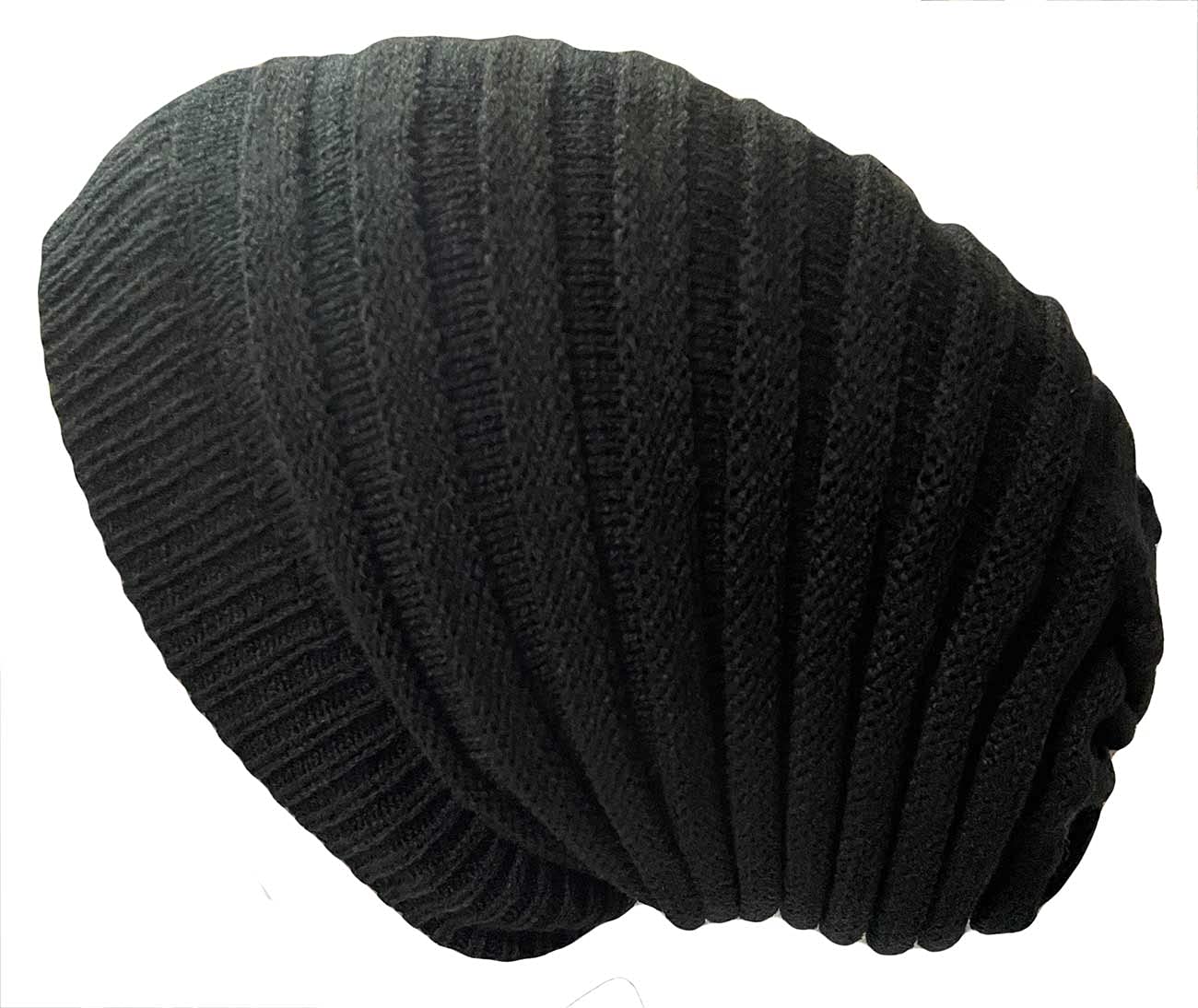 Black Slouchy Beanie for Locs Dreadlocks and Natural Hair Styles Rasta Tam Beanie