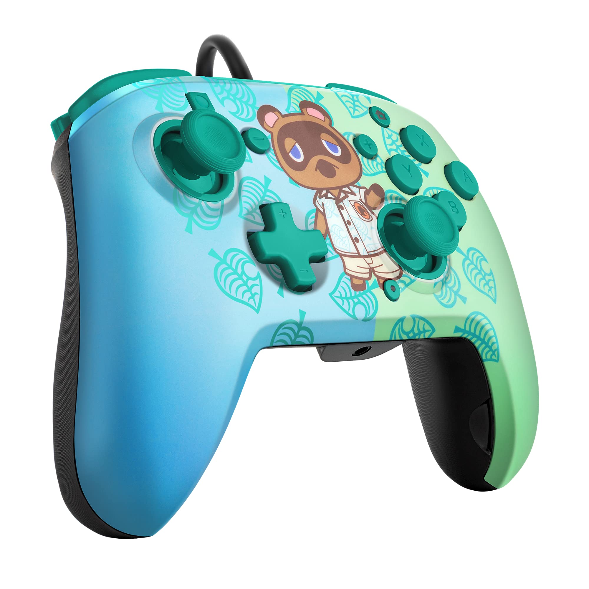 PDP REMATCH Enhanced Wired Nintendo Switch Pro Controller, Switch Lite/OLED Compatible (Animal Crossing Tom Nook - Blue/Green)