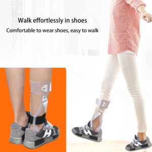 WILLQ Foot Drop Orthosis Support for Drop Foot Nerve Injury Relieve Pressure Ankle Foot Orthosis X-Shape Foot Fix Strap Technology for Gait Assistance Suitable with or Without Shoes,Left,Middle