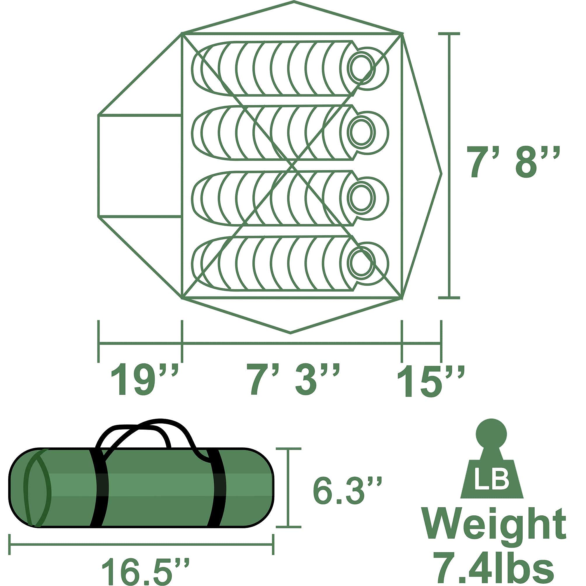 Clostnature Lightweight 2-Person Backpacking Tent - 3 Season Ultralight Waterproof Camping Tent, Large Size Easy Setup Tent for Family, Outdoor, Hiking with tri-Beam Aluminium Stakes