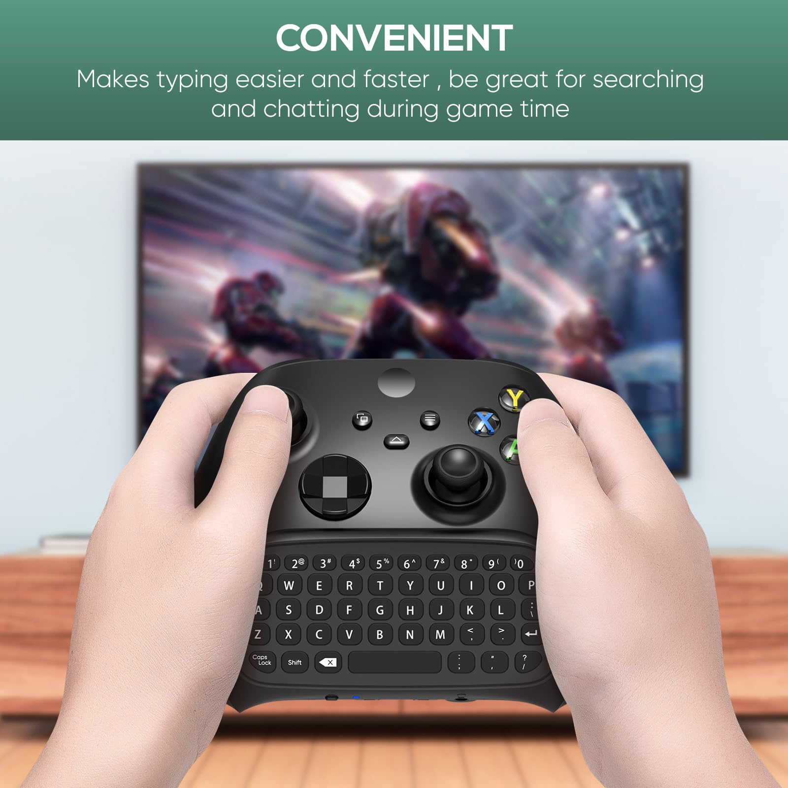 Wireless Controller Keyboards for Xbox Series X/S, 2.4G USB Receiver Controller Qwerty Keypad & Chatpad with 3.5mm Audio/Original Jack, Text Message & Voice Chat, for Xbox Series S/Series X/One/One S