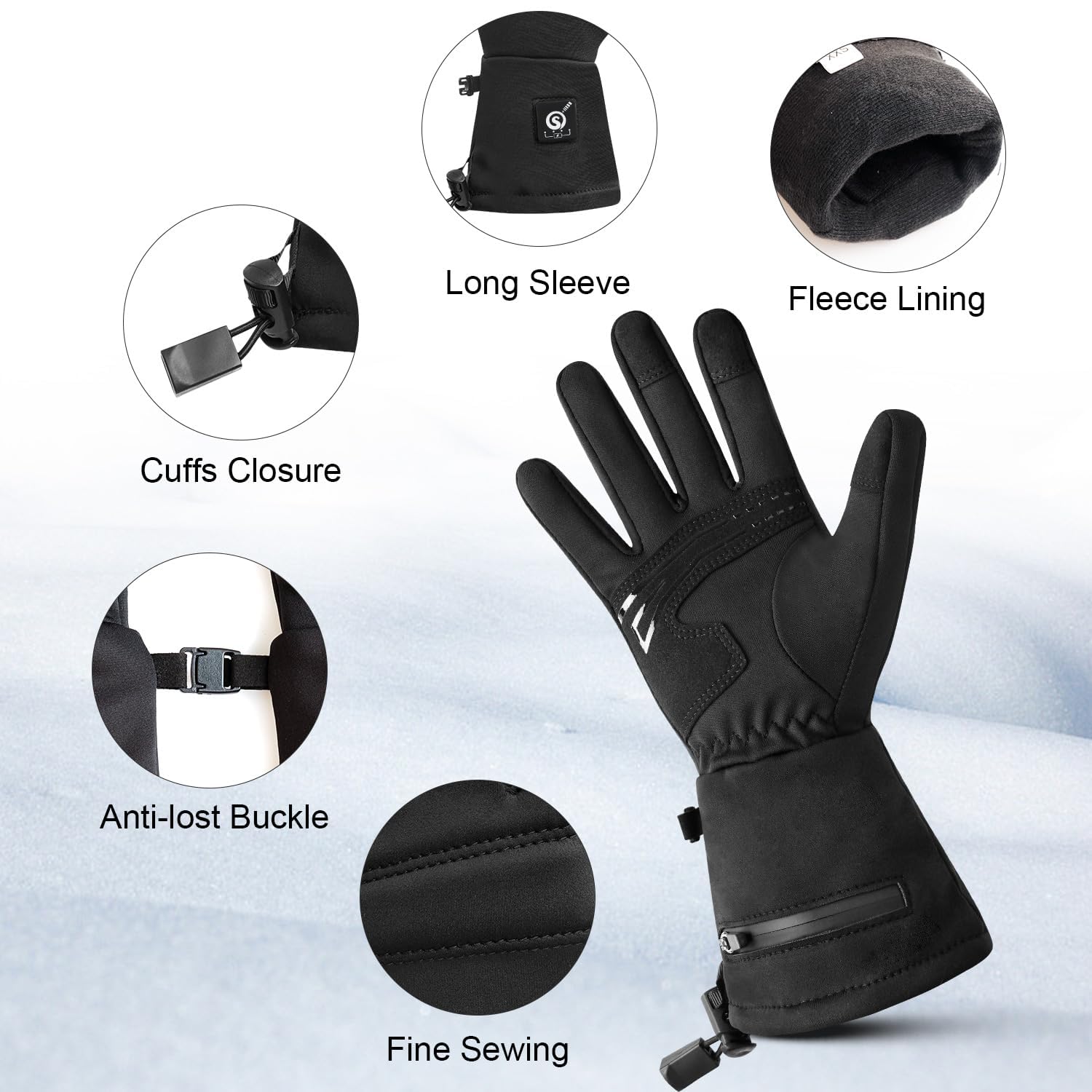 Upgraded Heated Glove Liners for Men Women, Rechargeable Electric Battery Heated Gloves Windproof Winter Glove Liners Thin Gloves Hand Warmer for Ski Snowboarding Hunting（M/L）