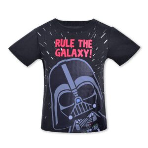 STAR WARS Boys’ 4 Pack T-Shirt for Toddler and Little Kids – Yellow/Green/Black/Red