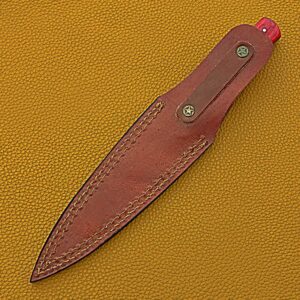 Smart and Sharp Custom Handmade Damascus Steel Hunting Knife / Skinning Knife SS-17400 (Red colored wood) (Red Wood)