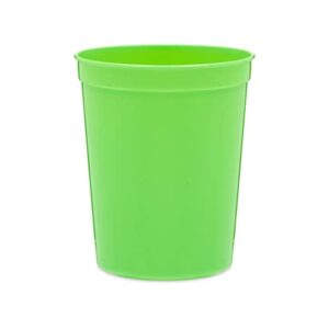 BLUE PANDA 24-Pack 16-Ounce Green Plastic Stadium Cups, Bulk Reusable Tumblers for All Occasions and Celebrations