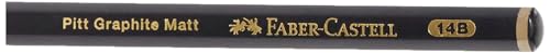 Faber-Castell Art & Graphic Pitt Graphite Matt Pencil, Matt Graphite, 14B, For Art, Craft, Drawing, Sketching, Home, School, University, Colouring