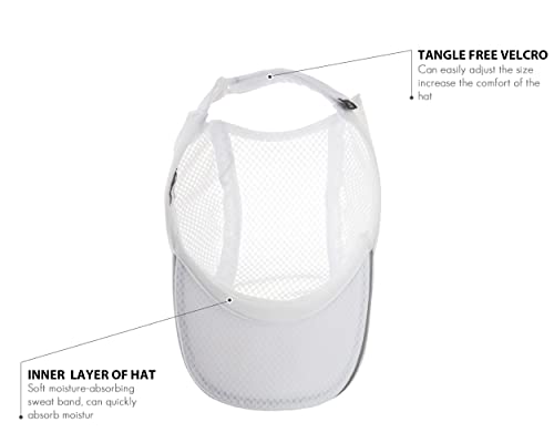 Beautifully Warm Backless Hat – Quick Dry Baseball Sport Hat for Women (White)