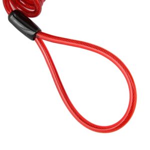 velaurs bike lock cable, red bicycle reminder cable, elastic cycling for thieves