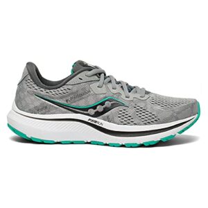 saucony women's omni 20 running shoe, alloy/jade, 7.5