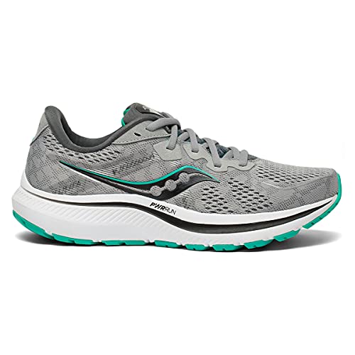 Saucony Women's Omni 20 Running Shoe, Alloy/Jade, 7.5