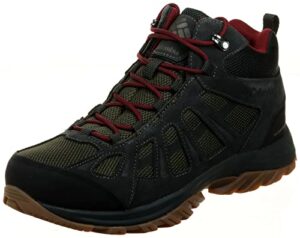 columbia men's redmond iii mid waterproof hiking shoe, nori/red jasper, 13