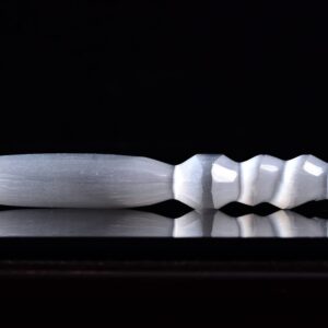 JIC Gem Carving Selenite Spiral Dagger 7 inches,Selenite Crystal Stone Knife 18cm, Selenite Sword Healing