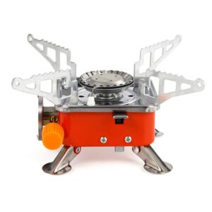 airoka lightweight square 2800w gas furnace portable camping stove with piezo ignition folding windproof backpacking stove strong firepower burner for outdoor hiking cooking