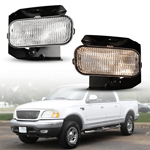 Fog Light for 99-03 Ford F-150 F150, 04 Ford F-150 F150 w/Bulb, 99-02 OEM Ford Expedition, Pair of NIXON OFFROAD Fog Lamp Replacement Clear Lens - H10 12V 42W