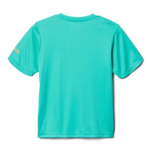 Columbia Youth Boys Terminal Tackle PFG LGF Short Sleeve, Electric Turquoise/Bright Nectar, X-Large