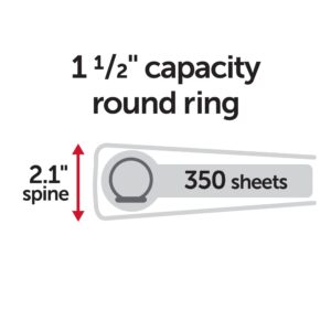 Office Depot® Brand 3-Ring Durable View Binder, 1-1/2" Round Rings, Yellow