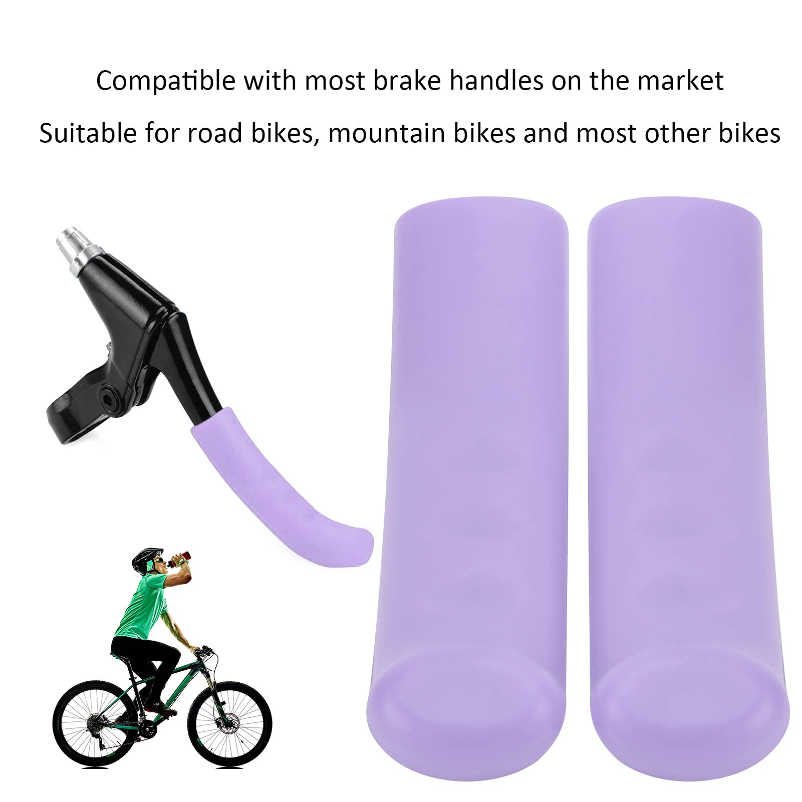 Keenso 1 Pair 4 Colors Anti-Slip Silicone Bike Brake Lever Grips Waterproof Brake Lever Cover Bike Brake Handle Grips Protector()