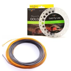 angler dream orange gray fly line 90ft weight forward floating 6wt fly fishing line