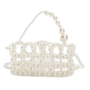 yushiny women acrylic pearl beaded handmade crossbody hollow evening cellphone bag