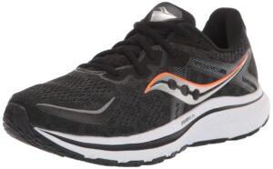 saucony men's omni 20 running shoe, black/white, 11