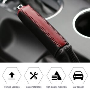 RT-TCZ Handbrake Protector Cover, Soft Leather E-Brake Handle Sleeve Trim Accessories for Ford Mustang 2015 2016 2017 2018 2019 2020 2021 2022