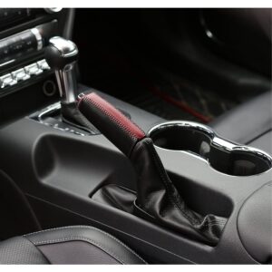 RT-TCZ Handbrake Protector Cover, Soft Leather E-Brake Handle Sleeve Trim Accessories for Ford Mustang 2015 2016 2017 2018 2019 2020 2021 2022