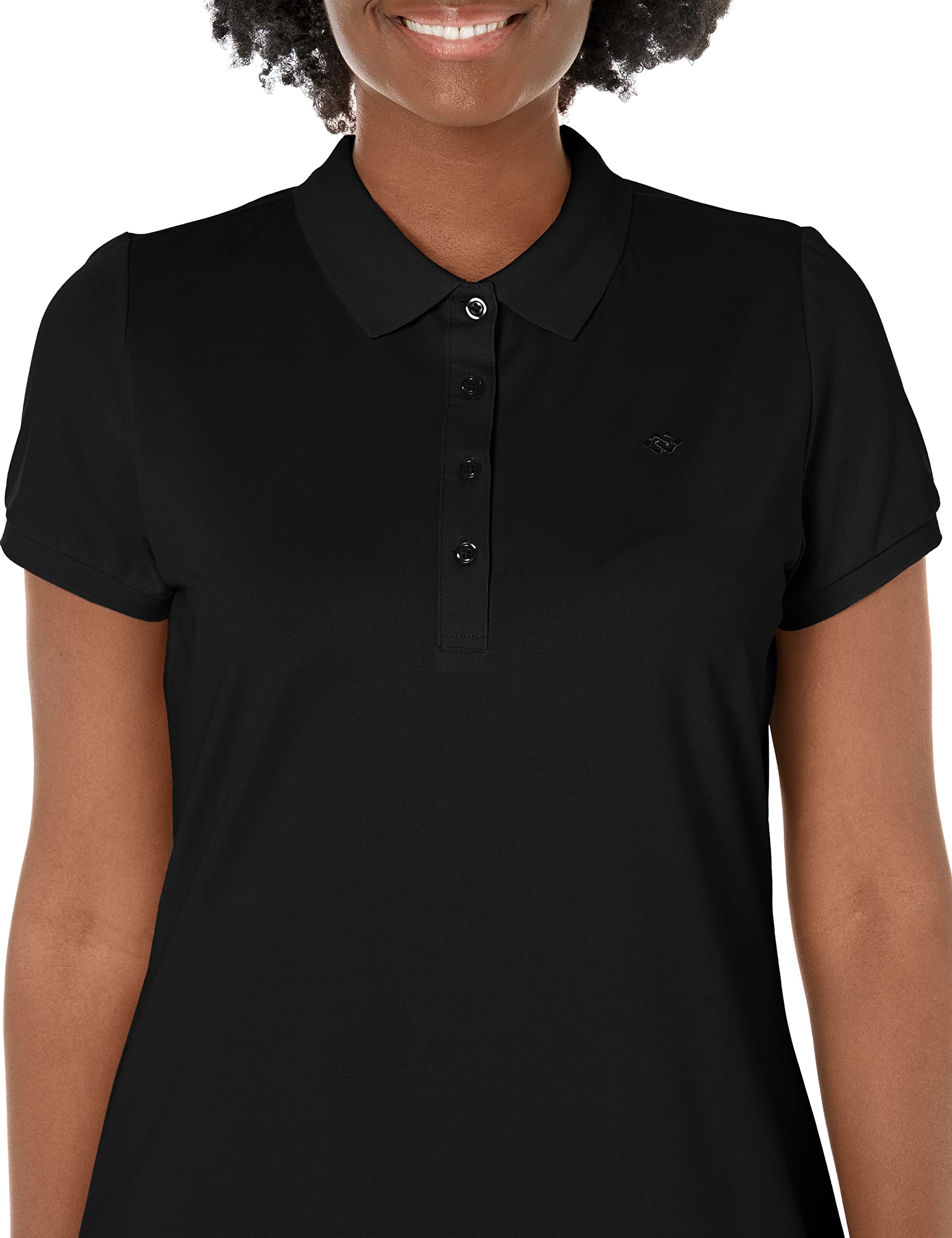 JINSHI Women’s Golf Dress Quick Dry Short Sleeve Polo Dress Tennis/Workout/Sport Dress Black Medium