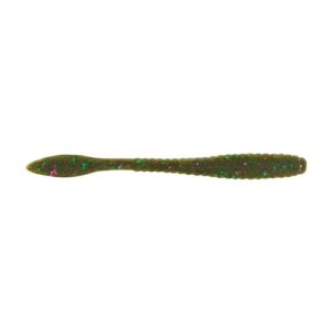 Berkley PowerBait MaxScent Fishing Soft Bait, Green Pumpkin Party, 4 1/4"