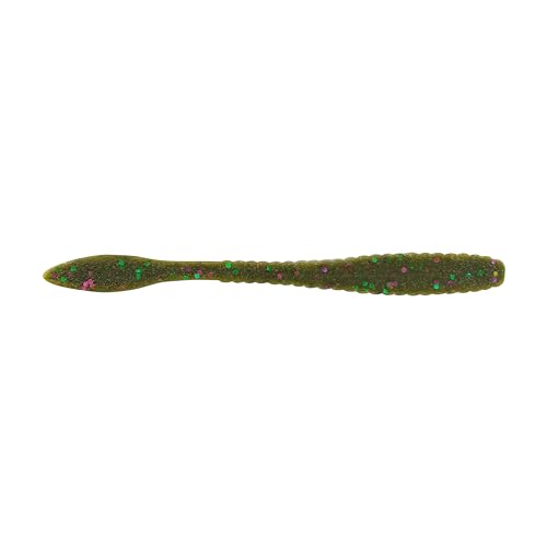 Berkley PowerBait MaxScent Fishing Soft Bait, Green Pumpkin Party, 4 1/4"