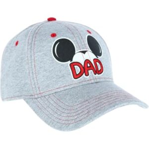 Jerry Leigh Disney Men's Mickey Mouse Dad Baseball Cap, Grey,One Size