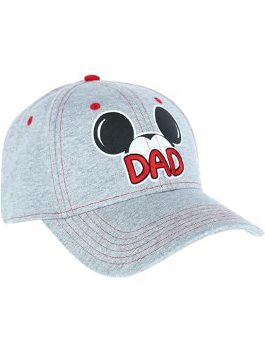 Jerry Leigh Disney Men's Mickey Mouse Dad Baseball Cap, Grey,One Size