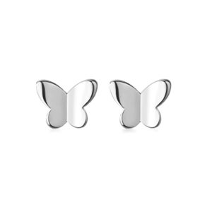 SLUYNZ 925 Sterling Silver Tiny Butterfly Earrings Studs for Women Teen Girls Tiny Studs Earrings (A-Silver)