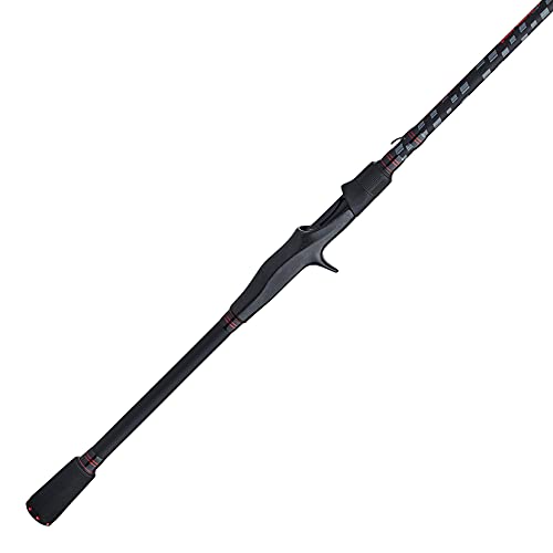 Abu Garcia 7’6” Vendetta Casting Fishing Rod, 1-Piece Rod, 12-25lb Line Rating, Medium Heavy Rod Power, Fast Action, 3/8-1 1/4 oz. Lure Rating, Black