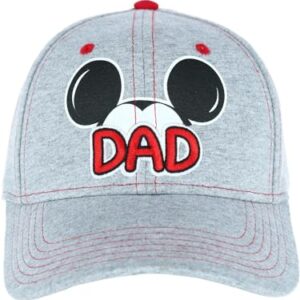 Jerry Leigh Disney Men's Mickey Mouse Dad Baseball Cap, Grey,One Size