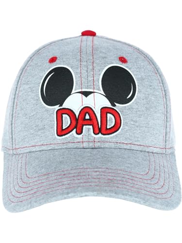 Jerry Leigh Disney Men's Mickey Mouse Dad Baseball Cap, Grey,One Size